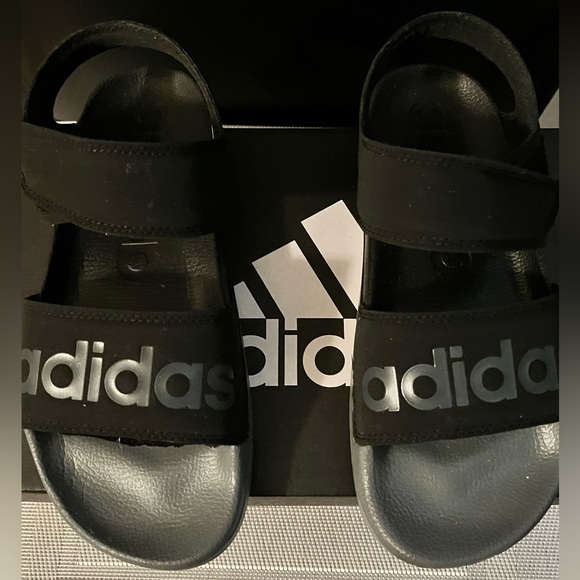 adidas | Shoes | Adidas Nib Authentic Adilette Black Sporty Adjustable ...
